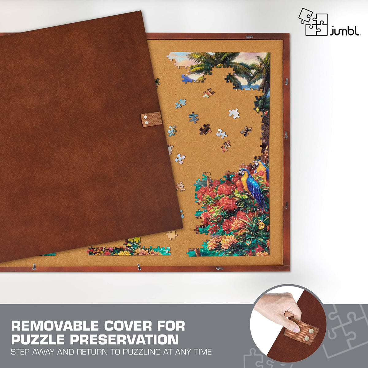 Jumbl 1000-Piece Puzzle Board - 23 x 31" Wooden Puzzle Board with Felt ...
